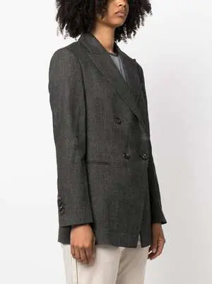 Brunello Cucinelli Mélange-effect Double-breasted Blazer