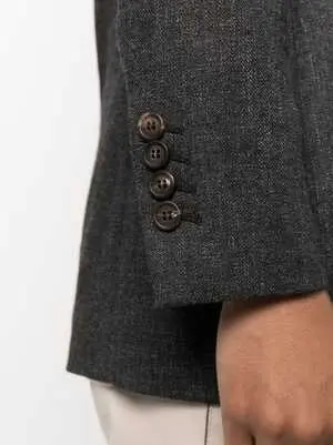 Brunello Cucinelli Mélange-effect Double-breasted Blazer