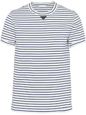 Prada Triangle-logo Striped T-shirt