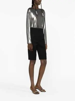 TOM FORD Metallic Laminated Long-sleeve Top