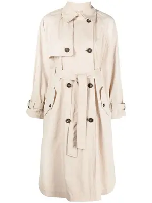 Brunello Cucinelli Buttoned Trench Coat - Neutrals