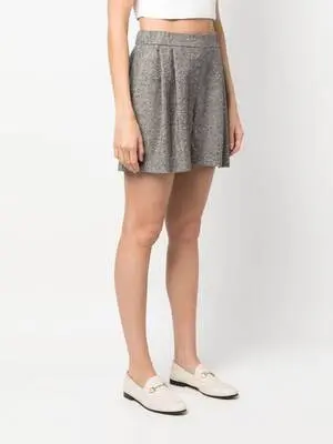 Fabiana Filippi Pleated Wool-blend Thigh-length Shorts