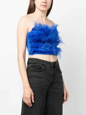 Patrizia Pepe Feather Detailing Cropped Top