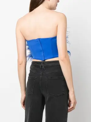 Patrizia Pepe Feather Detailing Cropped Top