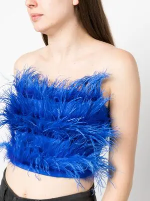 Patrizia Pepe Feather Detailing Cropped Top