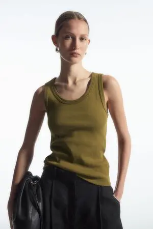 Cos Scoop-neck Ribbed Tank Top