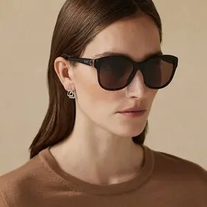 Ralph Lauren Stirrup Ricky Square Sunglasses Shiny Dark Havana