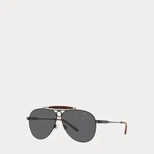 Ralph Lauren Automotive Pilot Sunglasses - Semi Matte Black