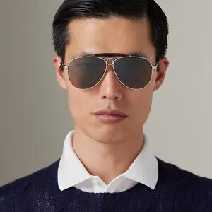 Ralph Lauren Automotive Metal Pilot Sunglasses Silver