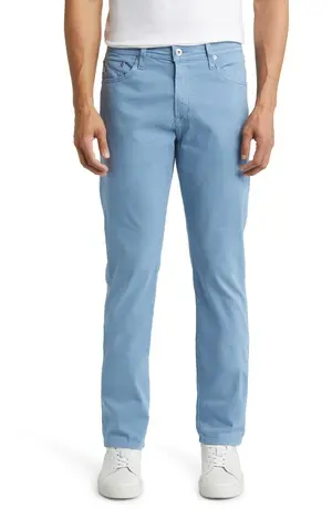 Ag Everett Sueded Stretch Sateen Straight Fit Pants Clear Skies
