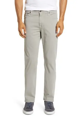 Ag Everett Sueded Stretch Sateen Straight Fit Pants Florence Fog