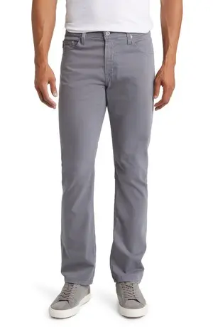 Ag Everett Sueded Stretch Sateen Straight Fit Pants Granite Grey