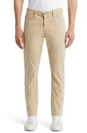 Ag Everett Sueded Stretch Sateen Straight Fit Pants Latte