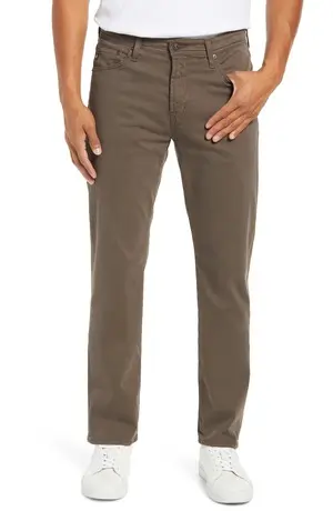 Ag Everett Sueded Stretch Sateen Straight Fit Pants Portobello Road
