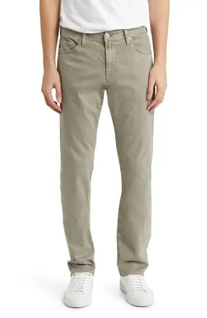Ag Everett Sueded Stretch Sateen Straight Fit Pants Sulfar Light Sterling