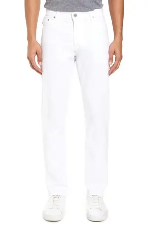 Ag Everett Sueded Stretch Sateen Straight Fit Pants White