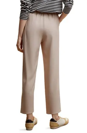 Mango Flowy Pants With Drawstring Waist