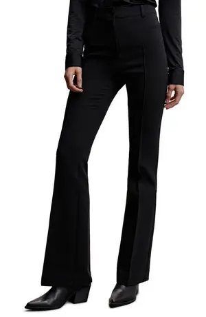 Mango Pleated Flare Trousers