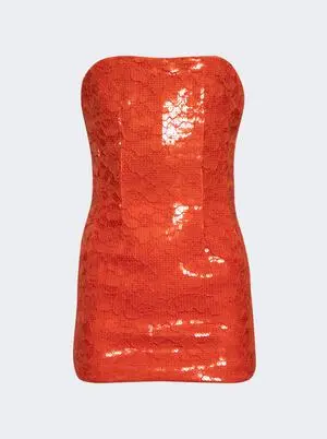 Orange Sequin Mini Dresses