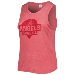 SOFT AS A GRAPE Los Angeles Angels High Neck Tri-blend Tank Top