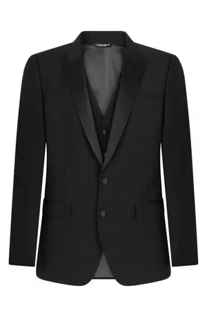 Dolce & Gabbana Regular Martini Fit 3-piece Wool Blend Tuxedo - Blue