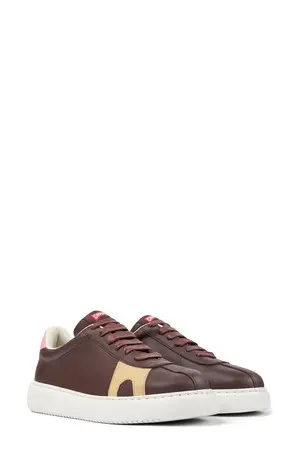 Camper Twins Mismatched Low Top Sneakers Burgundy