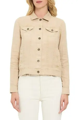Michael Stars Linen Denim Jacket - Macadamia