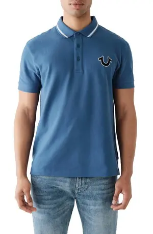 True Religion Logo Graphic Polo Matte Navy