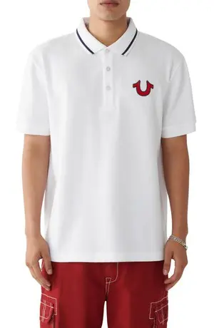 True Religion Logo Graphic Polo - Optic Whit
