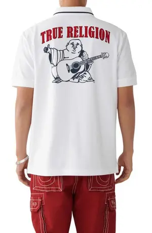 True Religion Logo Graphic Polo - Optic Whit