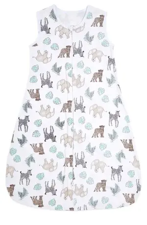 ADEN + ANAIS Cotton Muslin Wearable Blanket - Jungle Animals Grey