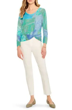 NIC+ZOE Full Bloom Knot Front Sweater