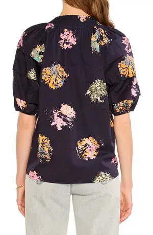 NIC+ZOE Bright Spot Smocked Neck Top