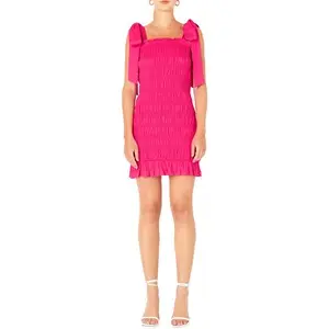 Endless Rose Smocked Mini Dress - Fuchsia