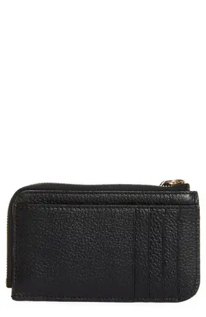 Chloé Alphabet Zip Leather Card Holder - Black 001