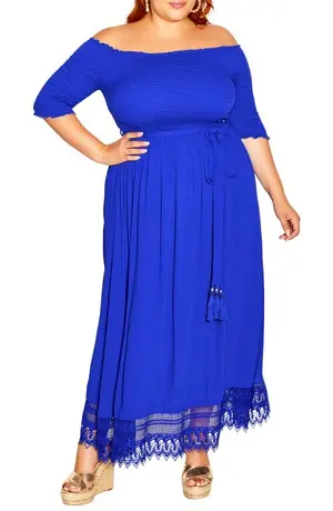City Chic Mika Off-the-shoulder Maxi Dress