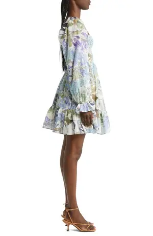 Other Stories Floral Long Sleeve Smocked Cotton Dress In Blue/ Purple  Floral Kiki Aop - 30% Off | Editorialist