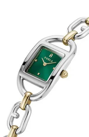 Furla Neon Green Leather Strap Square Watch Furla Steel Collection Country Chic Square Watch Small  main image 4