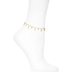 Argento Vivo Shaky Bar Charm Anklet - Gold