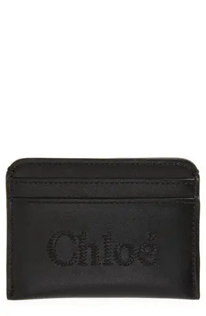 Chloé Sense Leather Card Case 001 Black