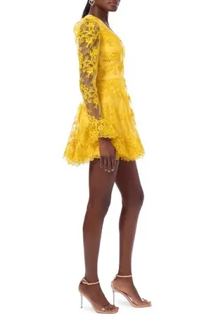 HELSI Lily Sequin & Lace Long Sleeve Minidress