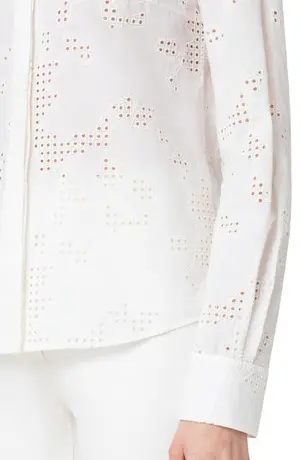 Akris Eyelet Poplin Blouse