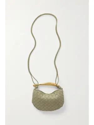 Bottega Veneta Sardine Intrecciato Leather Shoulder Bag - Green