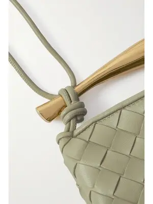 Bottega Veneta Sardine Intrecciato Leather Shoulder Bag - Green
