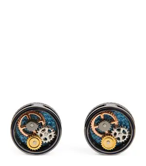 Tateossian Circle Gear Cufflinks - Grey