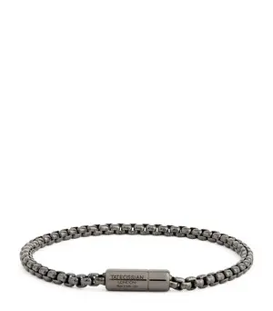 Tateossian Rhodium-plated Box Chain Bracelet - Silver