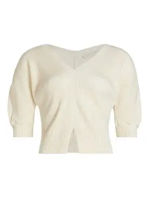 Ulla Johnson Women's Eila V-Neck Dolman Sweater - Chalk  - Chalk
