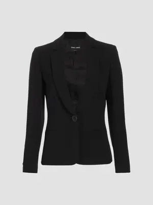 Giorgio Armani Silk Button-front Blazer Black
