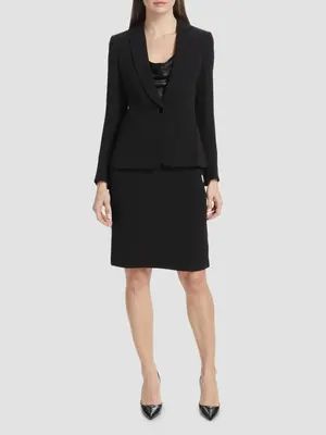 Giorgio Armani Silk Button-front Blazer - Black