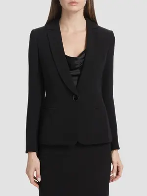 Giorgio Armani Silk Button-front Blazer - Black